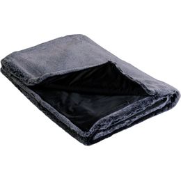 Tagesdecke KARE DESIGN "Wohndecke Mika, Kunstfelldecke, 150x200 cm", grau, B:150cm L:200cm, Polyester, Tagesdecken, flauschig und warm
