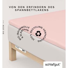 Spannbettlaken Schlafgut "PURE TOPPER Bio-Baumwolle mit Elasthan 170 g/m&sup2; f&uuml;r Topper bis 10 cm", lila (lila light), 1 Stk., Jersey-Elasthan, 180-200x200-220 10cm, Jersey-Elasthan, Obermaterial: 95% Baumwolle, 5% Elasthan, Bettlaken, Spannbettlaken, PREMIUM Laken f&uuml;r Matratzen bis 10 cm H&ouml;he, dehnbar, blickdicht