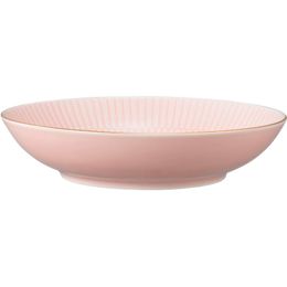 Suppenteller Seltmann Weiden "Amina", rosa, gold, H:4,6cm &Oslash;:21,2cm, Porzellan, Speiseteller, Pastateller, tiefer Teller mit Relief