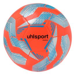 Fu&szlig;ball Uhlsport "Fu&szlig;ball Player" Gr. 5, rot (fluo rot, silber, cyan), B&auml;lle, Herren, 5