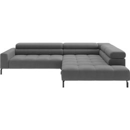 Ecksofa Home Affaire "Claya, 311 cm breit, L-Form, inkl. Kopfteilverstellung", anthrazit, B:311cm H:71cm T:219cm, 100% Polyester, Sofas, Ecksofa, wahlweise elektrischer Sitzvorzug