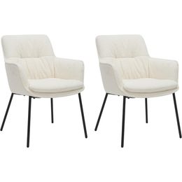 Esszimmerstuhl OTTO HOME "Katelin", creme, B:60cm H:83cm T:67cm, Webstoff 100% Polyester, St&uuml;hle, Esszimmerstuhl, pflegeleichter Webstoff Bezug, pulverbeschichtetes Metallgestell