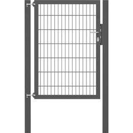 Zauneinzelt&uuml;r Alberts "Flexo Plus", grau (anthrazit), B:100cm H:140cm, Stahl, Tore, verschiedene Abmessungen