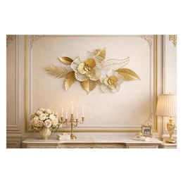 m&ouml;bel direkt online Wanddekoobjekt Bl&uuml;ten-/Bl&auml;ttermotiv gold