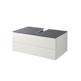 ByLiving Waschtisch SHAPE, Breite 80 cm, grau/wei&szlig;, moderne Griffleiste