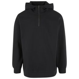 Troyer Urban Classics "Urban Classics Herren Zipped High Neck Hoody", Herren, Gr. L, schwarz, 80% Baumwolle, 20% Polyester, unifarben, normal, ohne Ausschnitt, Pullover Troyer