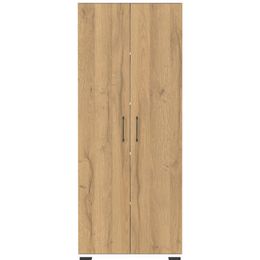 Germania Aktenschrank 4250-559 GW-Profi, in Wei&szlig;/Grandson-Eiche-Nb., mit Metallgriffen, 80 x 200 x 40 cm (BxHxT)