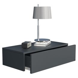 Nachttisch Vcm "Holz Wandschublade Wand H&auml;nge Nachttisch Usal M60", schwarz (anthrazit), B:60cm T:30cm, Sideboards, Nachttisch