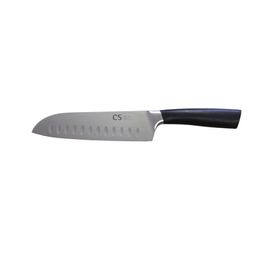 Santokumesser CS KOCH-SYSTEME "VELTEN, 30 cm, Edelstahl rostfrei", schwarz, Klingenl&auml;nge 18cm, Edelstahl, Kunststoff, Kochmesser, mit asiatisch inspirierter Pr&auml;zisionsklinge
