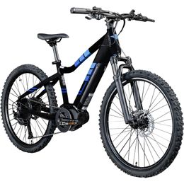 Z&uuml;ndapp Z&uuml;ndapp Z240 E Bike Mountainbike 24 Zoll EMTB 130-145 cm Jugendliche ab ca. 8 Jahre Pedelec Fahrrad 9 Gang Mittelmotor schwarz blau