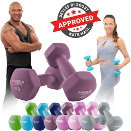 miweba Sports Gymnastikhanteln 2er-Set NKH100, bodenschonend, 0,5-10 kg, Anti-Rutsch-Oberfl&auml;che (Lila, 2x 5,0 Kg)