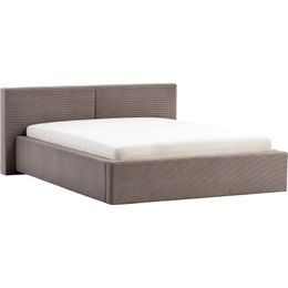 Meise M&ouml;bel Polsterbett MEISE.M&Ouml;BEL "Cube wahlweise mit Matratze und Bettkasten", grau (taupe, taupe), B:180cm L:227cm, Betten, Polsterbett, extra flaches Kopfteil, erh&auml;ltlich in den Breiten 140cm, 160cm & 180cm