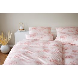 Bettw&auml;sche Elegante "Meadow", rosa (koralle), B/L: 155cm x 220cm, 1 Stk., 1 Stk., Mako-Jersey, B/L: 80cm x 80cm, 2, Mako-Jersey, Obermaterial: 100% Baumwolle, Bettw&auml;sche, Bettw&auml;sche, angenehmes Hautgef&uuml;hl