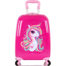 Kinderkoffer Heys "Einhorn, Rosa", Kinder, Gr. B/H/T: 31cm x 46cm x 23cm 26 l, pink, Polycarbonat, mehrfarbig, festlich, Koffer, Heys Kindertrolley Handgep&auml;ck-Koffer