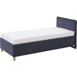 Meise M&ouml;bel Kinderbett MEISE.M&Ouml;BEL "FUN", blau (dunkelblau, dunkelblau), B:133cm L:215cm, Betten, Kinderbett, Polsterbett wahlweise mit Bettkasten, Jugendbett inkl. USB-Anschluss