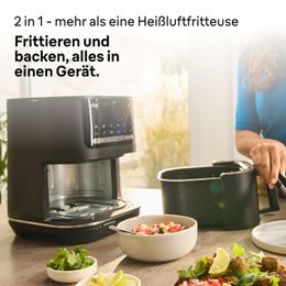 Braun Hei&szlig;luftfritteuse "MultiFry HF 5054I BK", schwarz, B:27cm H:33,5cm T:28cm, Fritteusen, 2 in 1-Ger&auml;t: Frittieren & Backen, 2.000 Watt, digitales Display