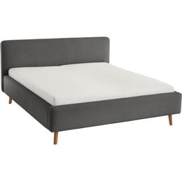 Meise M&ouml;bel Polsterbett MEISE.M&Ouml;BEL "Mattis", grau (anthrazit), B:181cm H:105cm L:218cm, Bezug Bett: Struktur Gewebe (100% Polyester), Betten, Polsterbett, Topseller, wahlweise mit Bettkasten