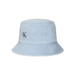 Fischerhut Calvin Klein "MONOGRAM EMBROIDERY DENIM BUCKET", Damen, light wash denim, Denim/Jeans, Baumwolle, unifarben, H&uuml;te, onesize, Logo-Stickerei, reine Baumwolle