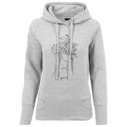 Kapuzenpullover MisterTee "MisterTee Herren Ladies One Line Fruit Hoody", Damen, Gr. XL, grau, 60% Baumwolle, 40% Polyester, unifarben, normal, Pullover Kapuzenpullover