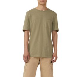 T-Shirt s.Oliver, Herren, Gr. M, gr&uuml;n (forest gr&uuml;n), Single Jersey, Obermaterial: 100% Baumwolle, unifarben, regular fit h&uuml;ftbedeckend, Rundhals, Shirts T-Shirt, mit Brusttasche und offenen Kanten