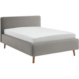 Meise M&ouml;bel Polsterbett MEISE.M&Ouml;BEL "Mattis", grau (ash), B:141cm H:105cm L:218cm, Bezug Bett: Struktur Gewebe (100% Polyester), Betten, Polsterbett, Topseller, wahlweise mit Bettkasten