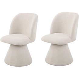 Esszimmerstuhl Hela "BARI II Drehstuhl", beige, beige, beige, B:54cm H:84cm T:61cm, Polyester, Stoff, St&uuml;hle, Esszimmerstuhl, 360 drehbar, Polsterfu&szlig;, Webstoff, fest gepolstert, 2er Pack