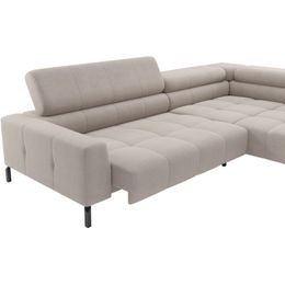 Ecksofa Home Affaire "Claya, 311 cm breit, L-Form, inkl. Kopfteilverstellung", taupe, B:311cm H:71cm T:219cm, 100% Polyester, Sofas, Ecksofa, wahlweise elektrischer Sitzvorzug