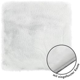 Stuhlkissen LUXOR living "Sitzauflage Novara, Kunstfell", wei&szlig; (altwei&szlig;, felloptik unifarben), B:40cm H:3cm L:40cm, Polyester, Dekokissen_Sitzkissen_Kissenh&uuml;llen, Stuhlkissen, ungepolstert, sehr weich, rund & eckig, auch als 4er Set, waschbar