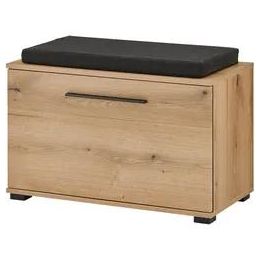 Polsterbank Home Affaire "Cantara, Garderobenbank mit Klappe, Sitzbank in zwei Farben", eiche evoke, B:80cm H:55cm T:39cm, FSC-zertifizierter Holzwerkstoff, Sitzb&auml;nke, Polsterbank, inkl. Sitzkissen, Platz f&uuml;r ca. 6 Paar Schuhe, 80 cm breit