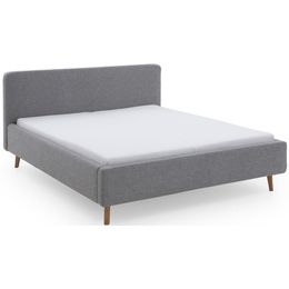 Meise M&ouml;bel Polsterbett MEISE.M&Ouml;BEL "Mattis", grau, B:161cm H:105cm L:218cm, Bezug Bett: Multicolor (100% Polyester), Betten, Polsterbett, Topseller, wahlweise mit Bettkasten