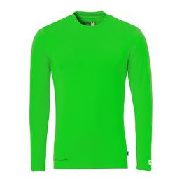 Kompressionsshirt Uhlsport "Baselayer Distinction Colors Kids", M&auml;dchen, Gr. 152, gr&uuml;n (fluo gr&uuml;n, schwarz), Obermaterial: 88% Polyester Pol. recyc.. 12% Elasthan EL., Shirts