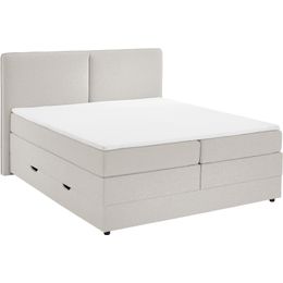 Meise M&ouml;bel Boxbett MEISE.M&Ouml;BEL "Columbia mit extra gro&szlig;em Bettkasten", beige, B:194cm L:212cm, Stoffbezug Nordic (100% Polyester), Komplettbetten, erh&auml;ltlich in 180x200cm