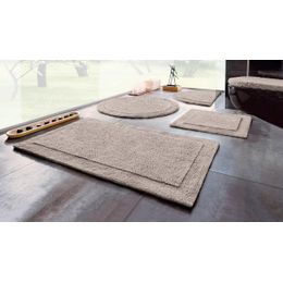 Badematte OTTO HOME "Kapra, Badvorleger, Badezimmer Teppich" Gr. 7, silber (silberfarben), H:14mm, Baumwolle, Badematten, Badematte, mit Bord&uuml;re, Badteppich, Badematte, Baumwolle