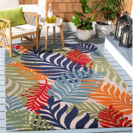 Teppich Sanat "Floral Outdoor", bunt (multi), B:80cm H:6mm L:200cm, Kunstfaser, Teppiche, Teppich, In- und Outdoor geeignet, florales Design, Balkon, Terasse