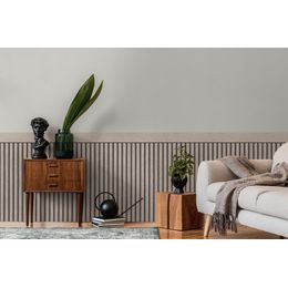 Livingwalls Vliestapete LIVING WALLS "Wallpanel Tapete Wandpaneele Mustertapete Holzpaneele Natur", beige (beige,grau), B:1,06m H:0,02m L:5m, Vlies, Tapeten, Vliestapete Holz-Optik f&uuml;r Schlafzimmer K&uuml;che Wohnzimmer Wandpaneele