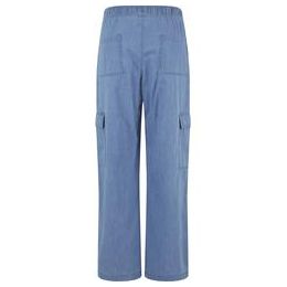 Cargohose Urban Classics "Urban Classics Damen Ladies Light Denim Cargo Pants", Damen, Gr. L, US-Gr&ouml;&szlig;en, skyblau washed, 100% Baumwolle, unifarben, loose fit, Hosen Cargohose