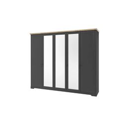 Kleiderschrank Jasmin II - grau - 266 cm - 220 cm - cm 64,0 - Sconto