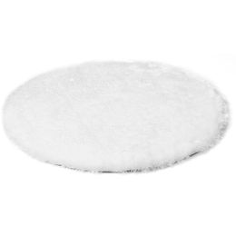 Sitzkissen ANDIAMO "Sitzauflage Lamm-Fellimitat", wei&szlig; (wei&szlig;, felloptik), B:40cm L:40cm, Polyester, Dekokissen_Sitzkissen_Kissenh&uuml;llen, Sitzkissen, Kunstfell, ungepolstert, rund, &Oslash; 40 cm, auch als 4er Set