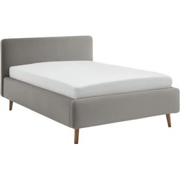 Meise M&ouml;bel Polsterbett MEISE.M&Ouml;BEL "Mattis", grau (ash), B:161cm H:105cm L:218cm, Bezug Bett: Struktur Gewebe (100% Polyester), Betten, Polsterbett, Topseller, wahlweise mit Bettkasten