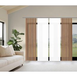 Schiebegardine Home Wohnideen "PANILO", braun, B:60cm H:245cm, Polyester, Gardinen, Schiebewand Seidenoptik, SET, Digitaldruck
