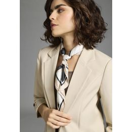 Nickituch Laura Scott, Damen, schwarz (creme, schwarz), Web, Polyester, bedruckt, gebl&uuml;mt, gemustert, Modet&uuml;cher, mit gro&szlig;em Milfleur Muster - NEW
