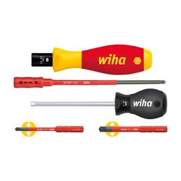 wiha Drehmoment-Schraubendreher-Set TorqueVario&reg;-S electric, Plus-Minus / Pozidriv, variabel einstellbare Drehmomentbegrenzung, 0,8 - 5,0 Nm, 5-teilig (38074)