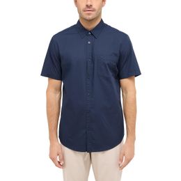 Kurzarmhemd Mustang "Style Gilroy", Herren, Gr. 3XL, N-Gr, schwarz saphi, Obermaterial: 100% Baumwolle, bestickt, unifarben, regular fit h&uuml;ftbedeckend, Rundhals, Hemden, mit Brusttasche und Logo-Stickerei