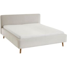 Meise M&ouml;bel Polsterbett MEISE.M&Ouml;BEL "Mattis", wei&szlig; (ivory), B:181cm H:105cm L:218cm, Bezug Bett: Struktur Gewebe (100% Polyester), Betten, Polsterbett, Topseller, wahlweise mit Bettkasten