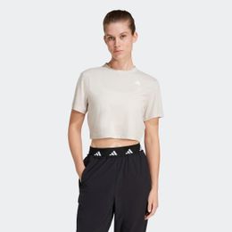 T-Shirt adidas Performance "TRAIN ESSENTIALS BOXY WORKOUT", Damen, Gr. L, grau (wonder aluminium), Obermaterial: 70% Polyester, 30% Viskose, Rundhals, Shirts T-Shirt, lockere Passform, mit CLIMACOOL Technologie, schnell trocknend