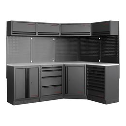 Kraftwerk Mobilio 4er Kombi, Unterschranke, Eckschrank, Oberschrank, 3964NIX (3964N-BLK-IX)