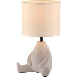 JUST LIGHT Tischleuchte "TED", beige (sand), 1, &Oslash; 16cm H: 32cm, 1 Stk., Leuchten, Schalter, Schnurschalter, ExklusiveE27, Tischleuchte