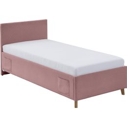 Meise M&ouml;bel Kinderbett MEISE.M&Ouml;BEL "COOL", rosa (rose, rose), B:150cm L:210cm, Betten, Kinderbett, Polsterbett wahlweise mit Bettkasten, Jugendbett inkl. USB-Anschluss