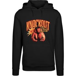 Kapuzensweatshirt MisterTee "MisterTee Knockout Club Hoody", Herren, Gr. XL, schwarz, 65% Baumwolle, 35% Polyester, bedruckt, Sweatshirts