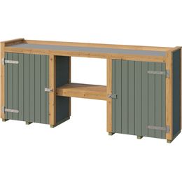 Pflanztisch Weka "optionale Erweiterung f&uuml;r Gartenhaus Killarney", graugr&uuml;n, eiche hell, B:235cm H:109cm T:50cm, Tische, verschiedene Farben und Gr&ouml;&szlig;en
